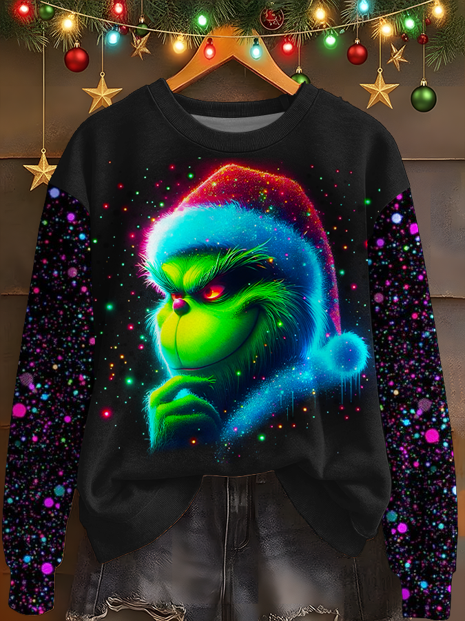 The Santa Grinch Printed Long Sleeve Casual Top – Wonder closets