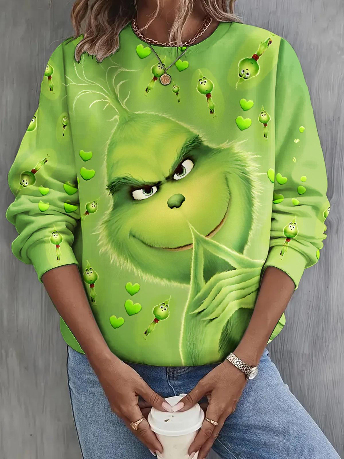 Irregular Fun Grinch Long Sleeve Casual Top – Wonder closets