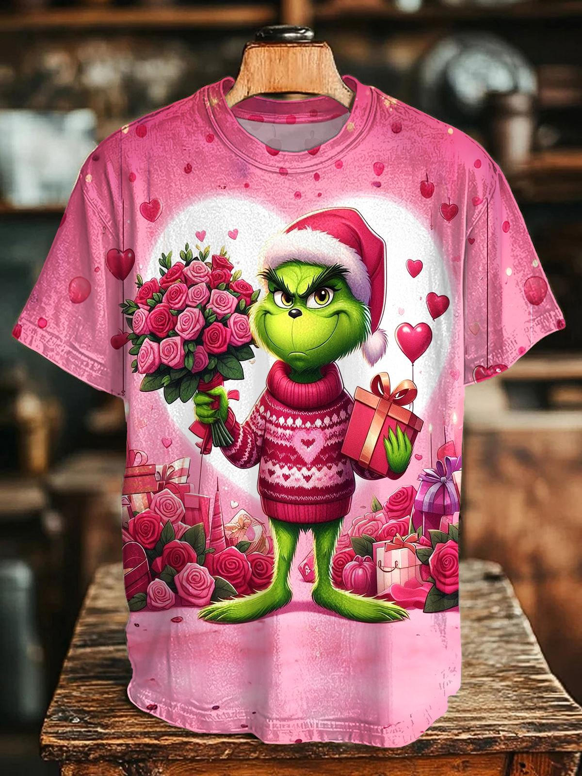 Valentine's Day Grinch Crew Neck T-shirt – Wonder closets