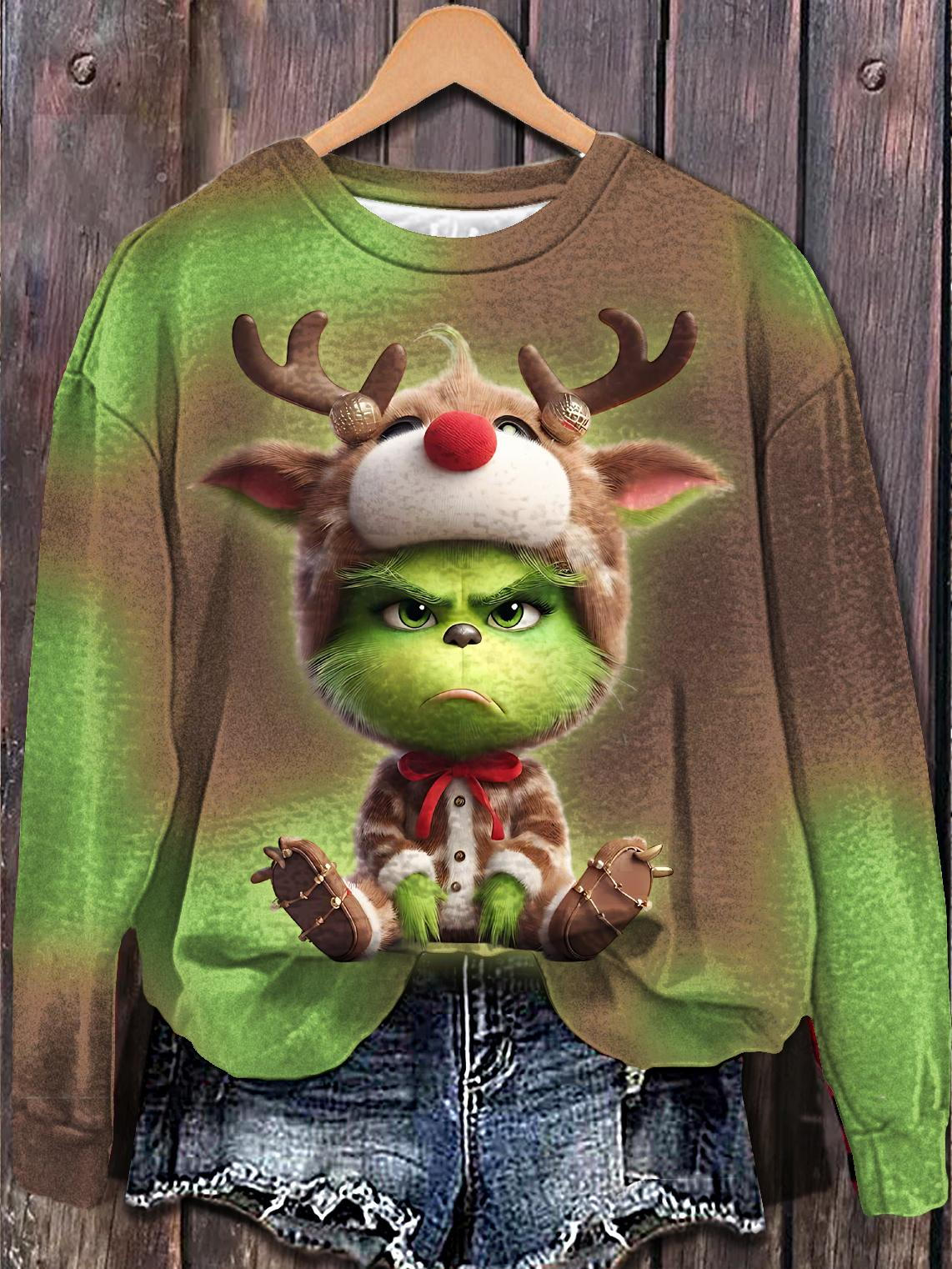 Grinch Baby Printed Long Sleeve Casual Top – Wonder closets