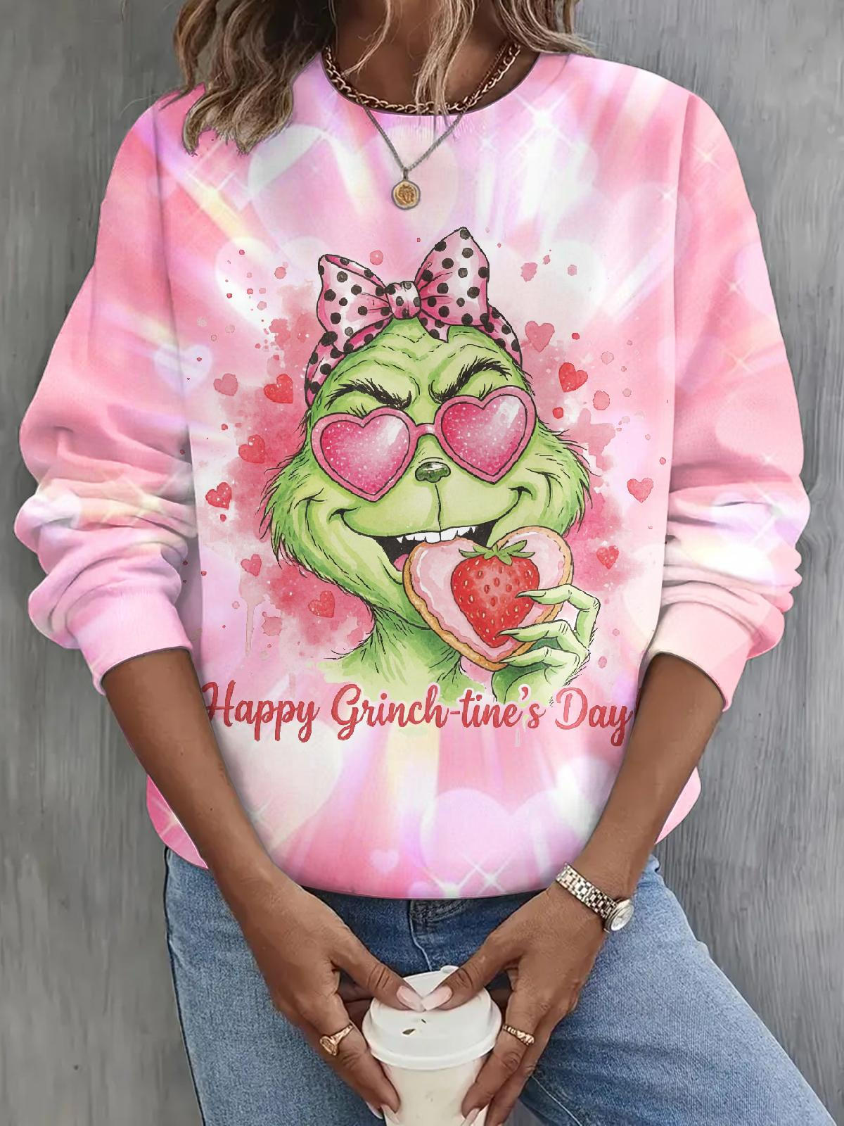 Valentine's Day Fun Grinch Long Sleeve Casual Top – Wonder closets