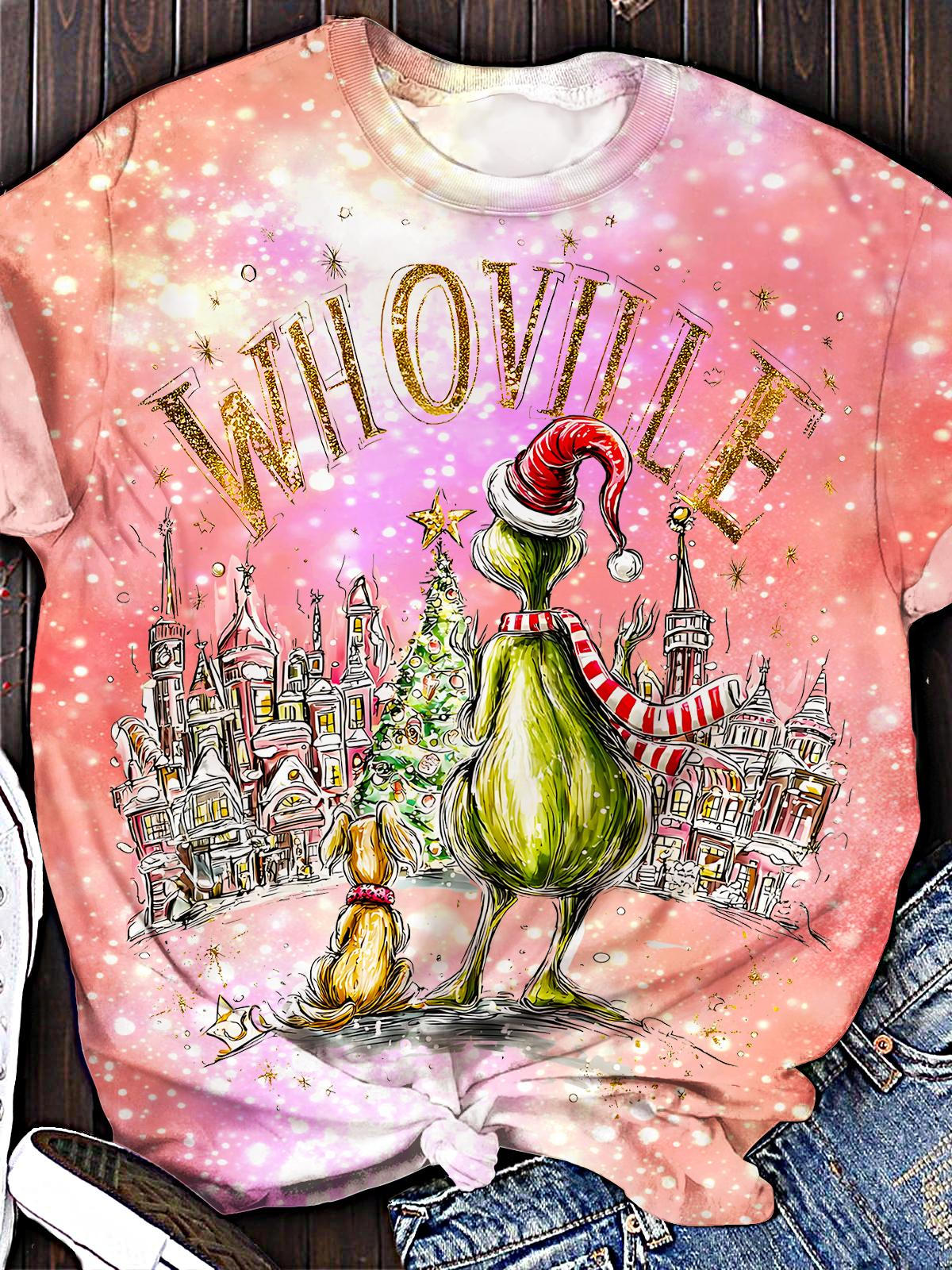 Christmas Grinch Printed Crew Neck T-shirt – Wonder closets