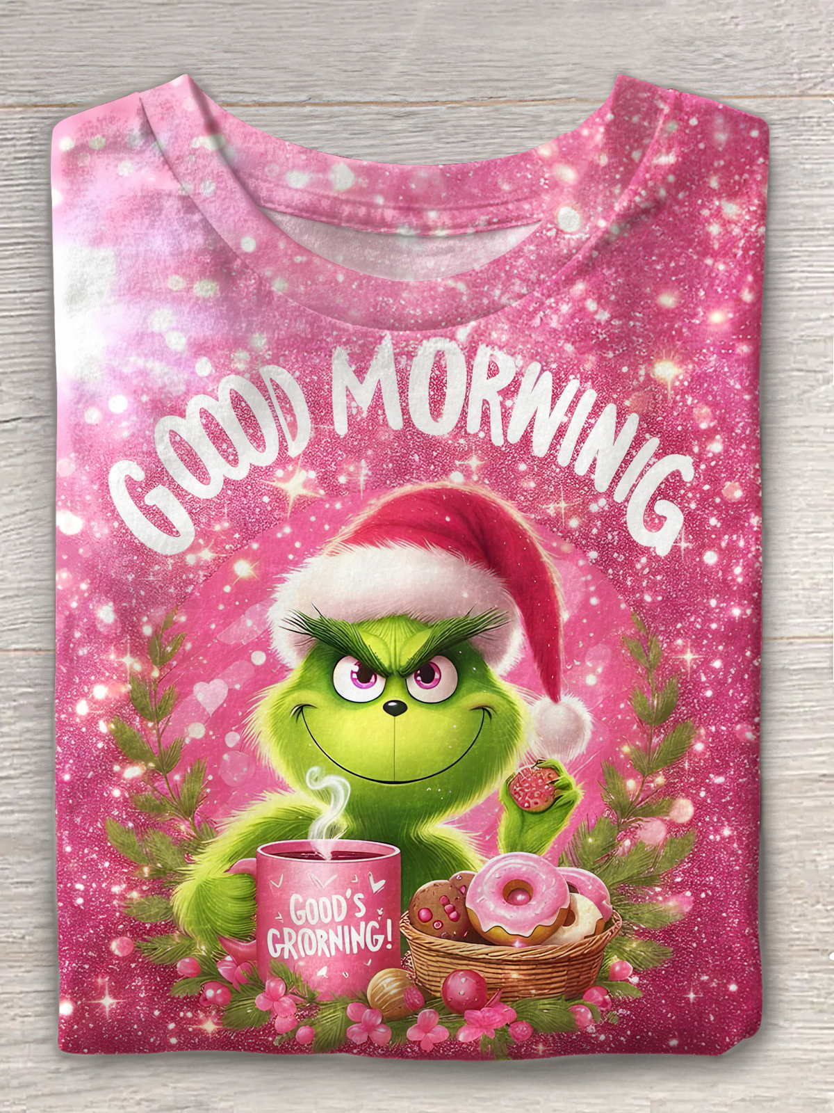 Grinch Valentine Good Morning Crew Neck T-shirt – Wonder closets