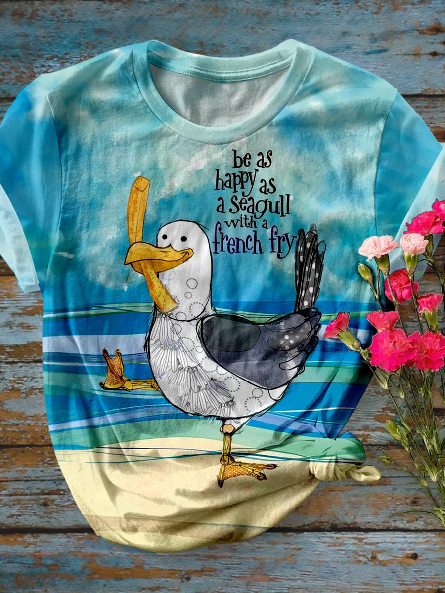Funny Seagull Crew Neck T-shirt – Wonder closets