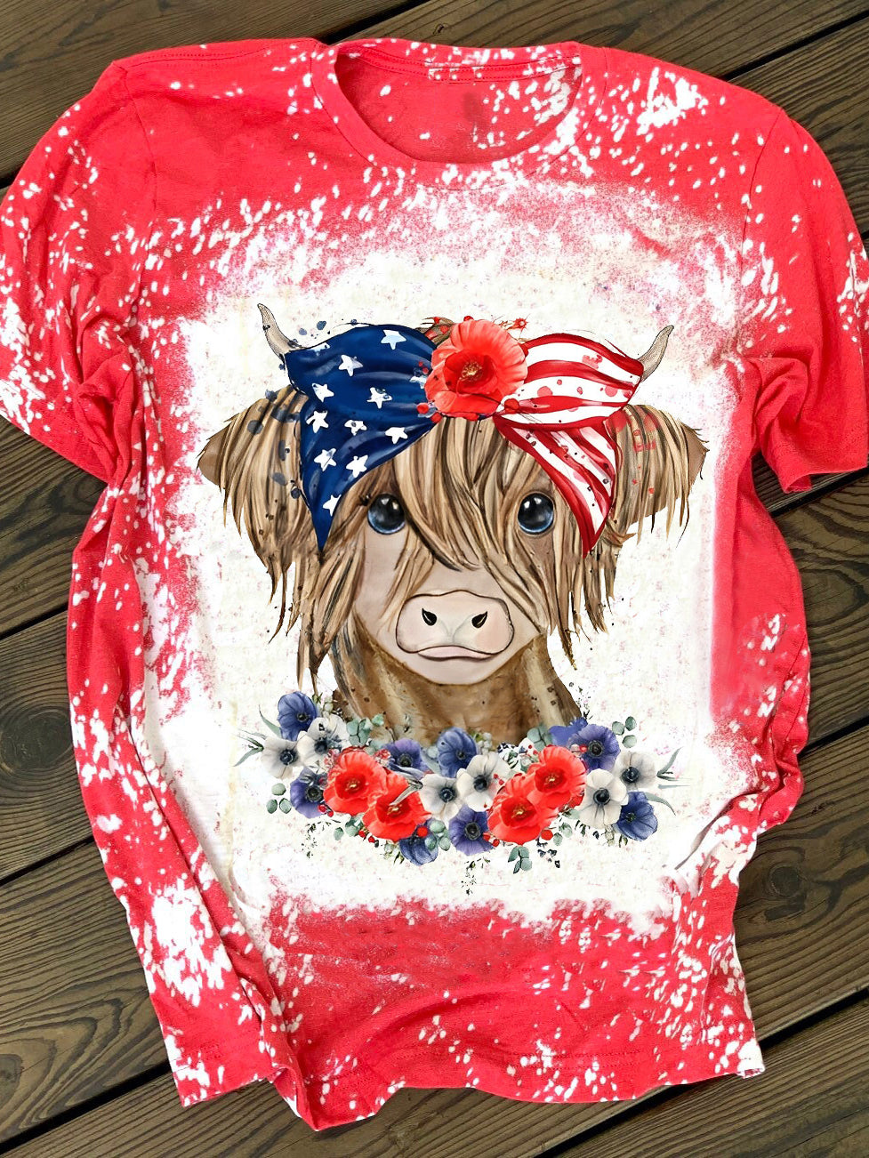 Merica Cow Print Crew Neck T-Shirt – Wonder closets
