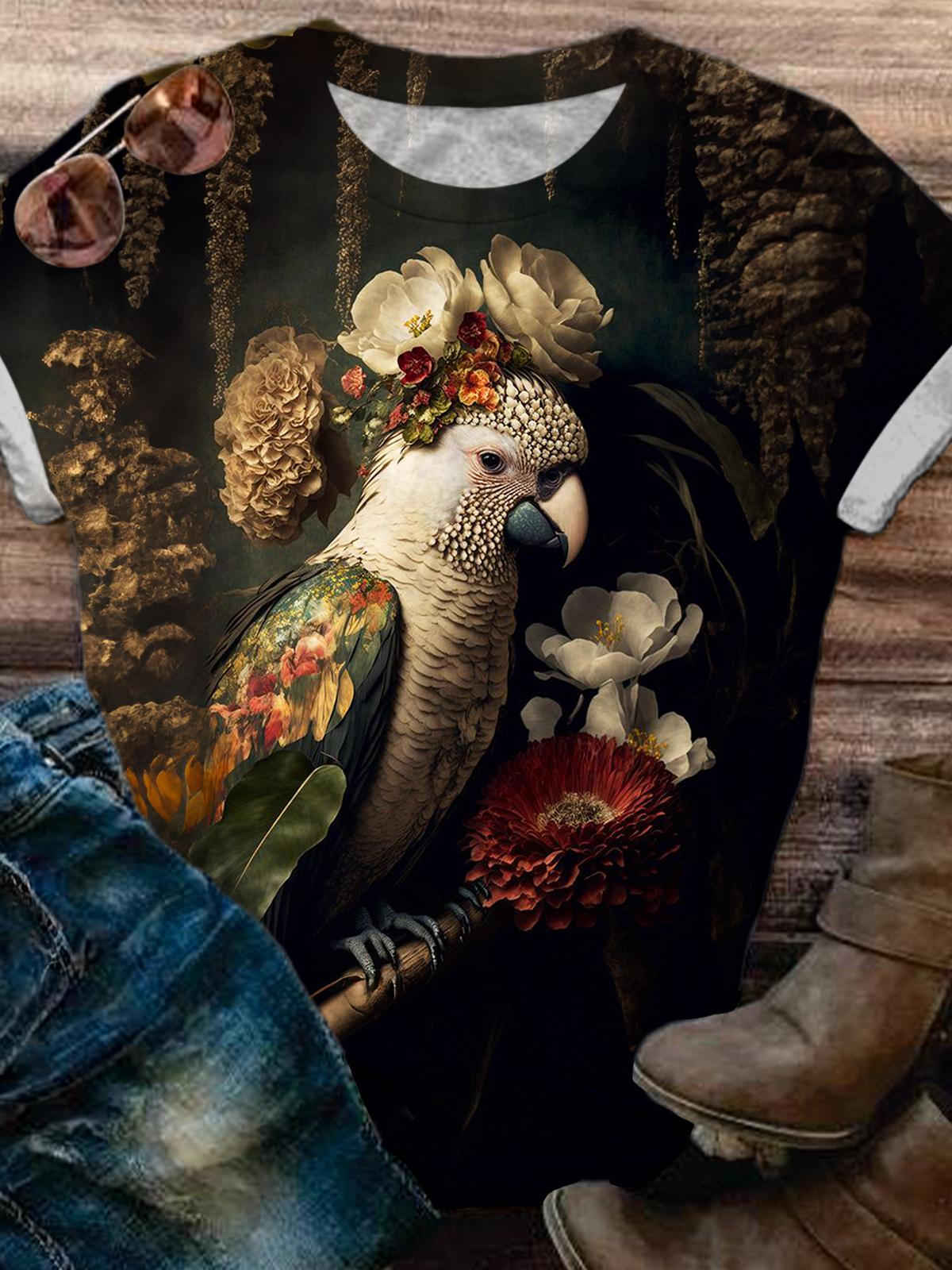 Vintage Parrot Crew Neck T-shirt – Wonder closets