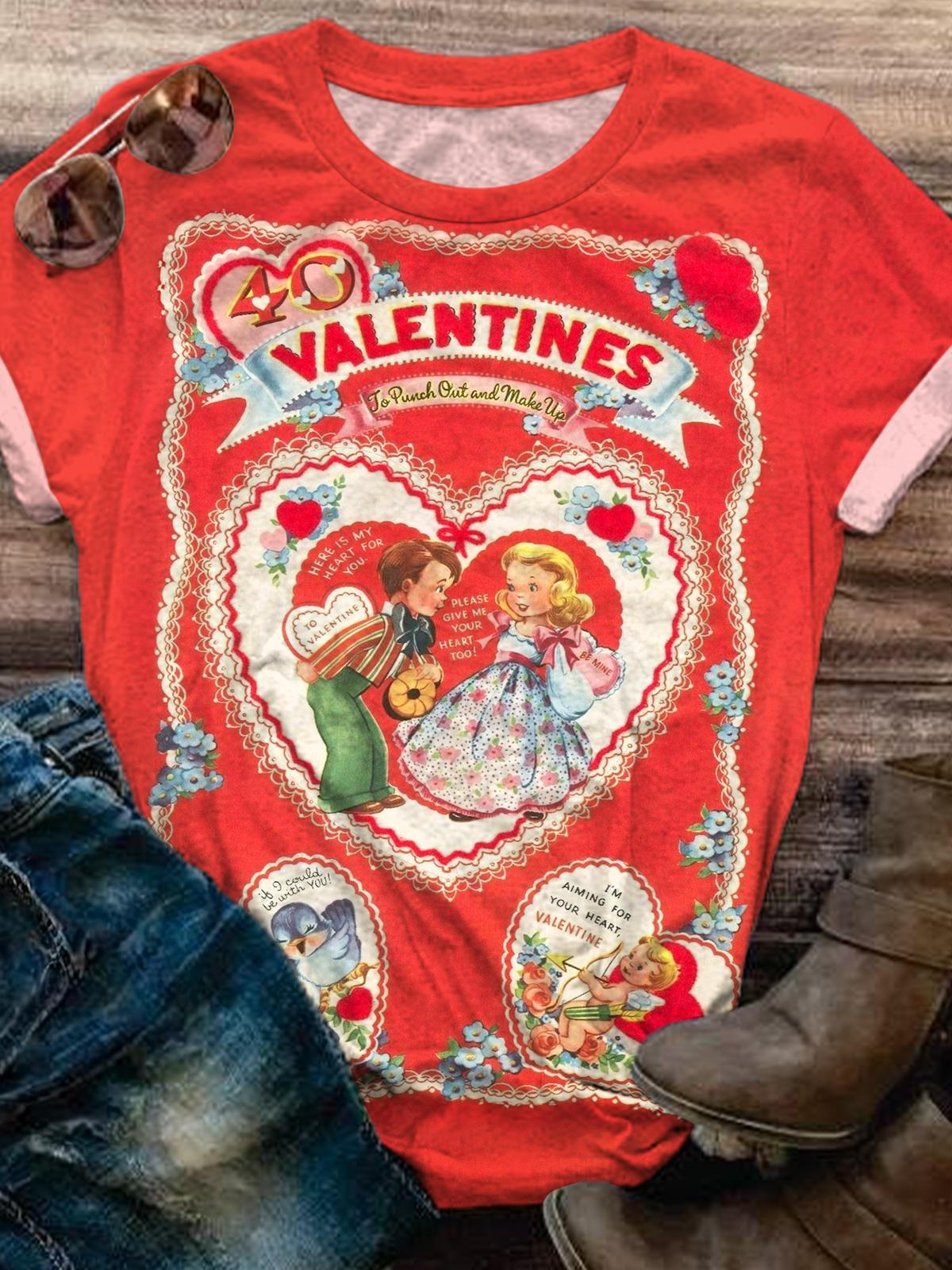Vintage Valentines Crew Neck T-shirt – Wonder closets