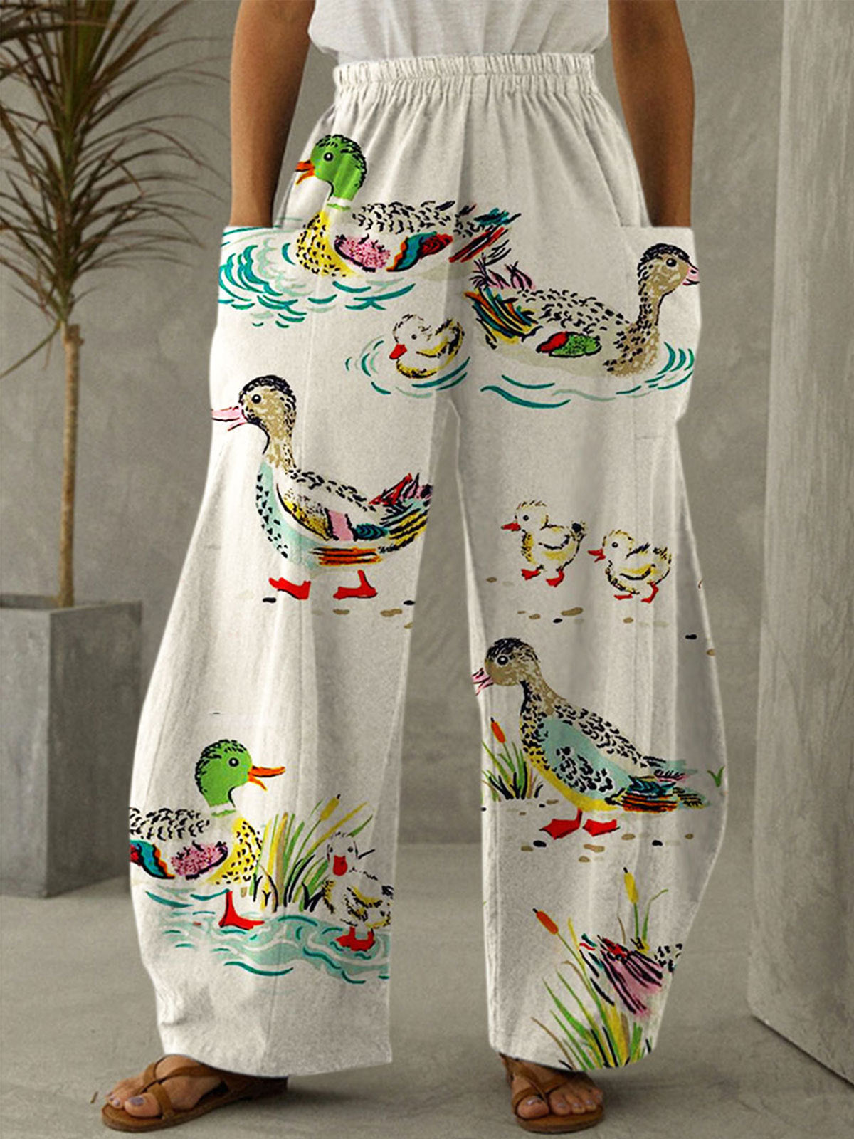 Women's Vintage Animal Print Casual Pants – Wonder closets