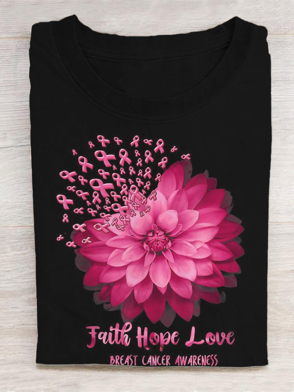 Faith Hope Love Print Casual T-shirt – Wonder closets
