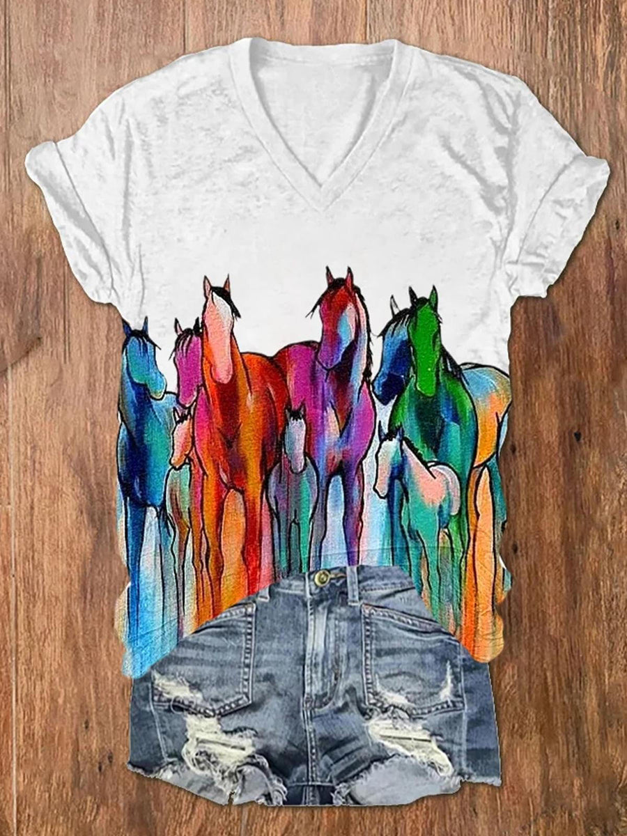 Horse V-Neck T-Shirt – Wonder closets